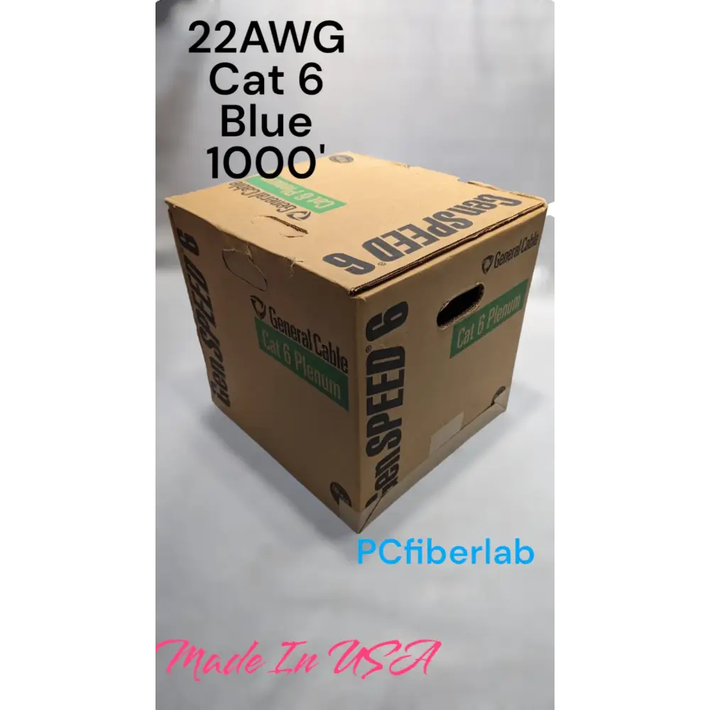 GenSPEED Cat6 Plenum PoE Blue 1000ft Cable – PCfiberlab